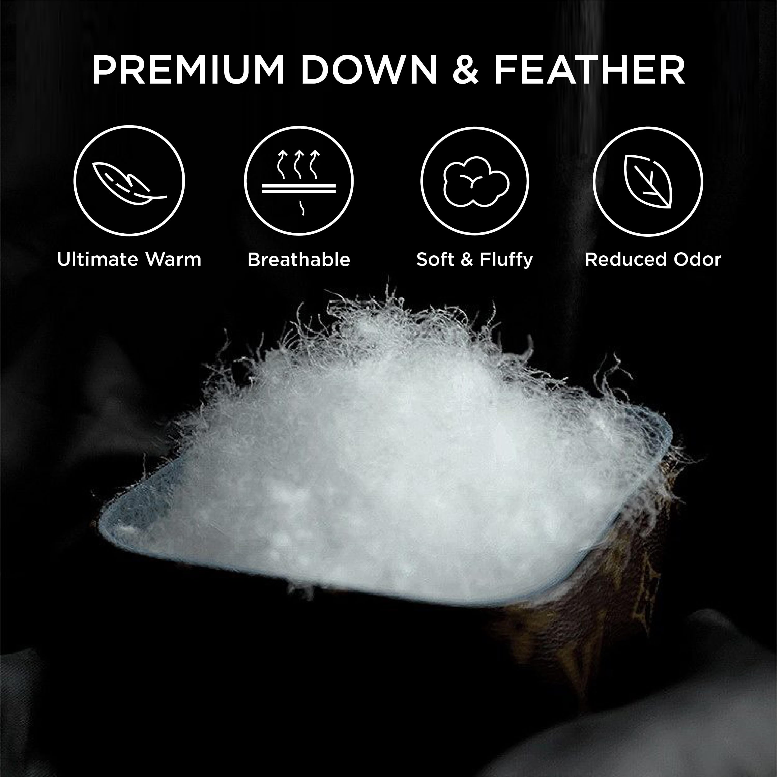 Bedsure Feather Down Comforter King Size - All Season Down Duvet Insert King, Luxurious Hotel Bedding, Feather Down Comforter, Noiseless Down Duvet with 8 Tabs (106"x90", White)