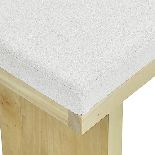 Niccae Padded Bedroom Bench, Made of Sturdy Rubber Wood, Linen Sponge, Perfect for Modern Living Rooms, Bedrooms, and Corridors (beige)