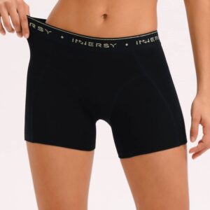 INNERSY Women's 4" Inseam Boxers Briefs Cotton Boyshorts Underwear Ladies Panties 3-Pack(3 Black,X-Large)