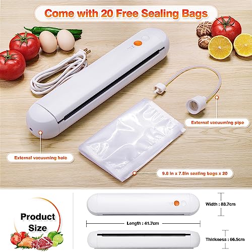 Maylmc 16 Inch Vacuum Sealer Machine Automatic Lid Opening for Kitchen, Food Vacuum Sealer Machine with Dry and Moist Universal, Vacuum Food Sealer Machine Come with 20Pcs Seal Bags Starter Kit