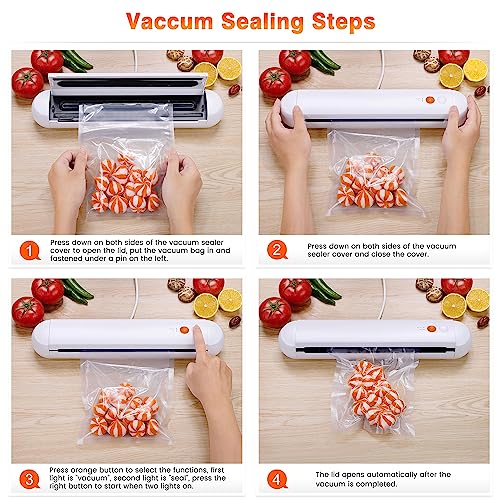 Maylmc 16 Inch Vacuum Sealer Machine Automatic Lid Opening for Kitchen, Food Vacuum Sealer Machine with Dry and Moist Universal, Vacuum Food Sealer Machine Come with 20Pcs Seal Bags Starter Kit