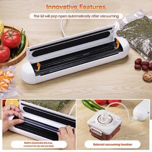 Maylmc 16 Inch Vacuum Sealer Machine Automatic Lid Opening for Kitchen, Food Vacuum Sealer Machine with Dry and Moist Universal, Vacuum Food Sealer Machine Come with 20Pcs Seal Bags Starter Kit