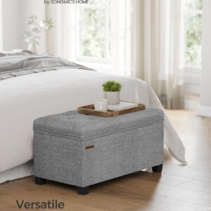 SONGMICS Storage Ottoman Bench, Bench with Storage, for Entryway, Bedroom, Living Room, Light Gray ULSF068G02