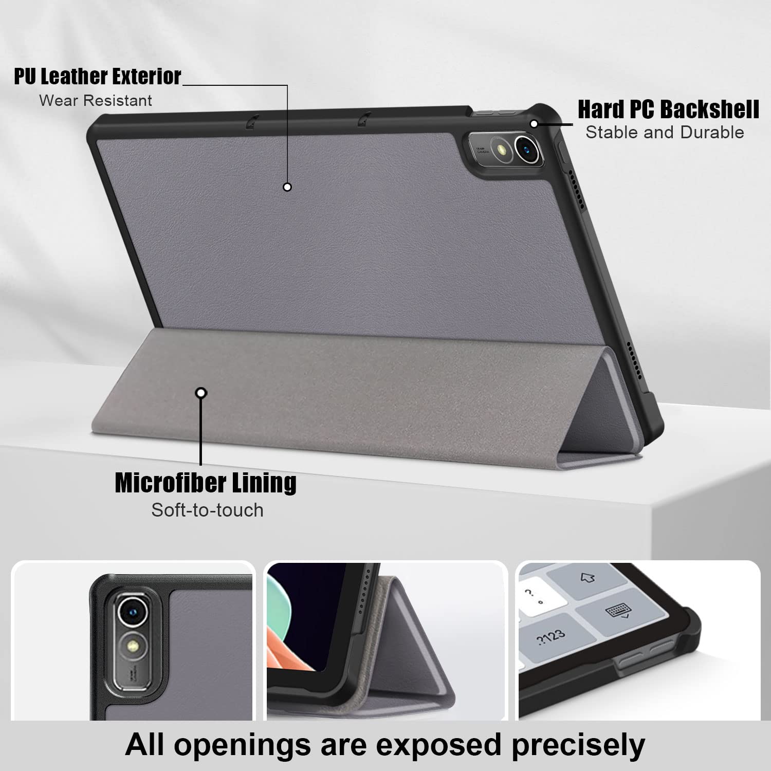 DINGGUAGUA Case for Lenovo Tab P11 Gen 2 Case 11.5 Inch 2023,Lightweight Slim Shell Stand Cover for Lenovo Tab P11 2nd Gen Tablet TB350FU,Grey