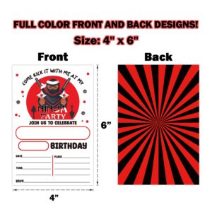 haipino Karate Ninjas Birthday Invitations, Ninja Birthday Party Invitation Cards for Kids Girls Boys Adults, Ninja Birthday Party Decorations -(20 Sets 4" x 6" Cards with Envelopes) - JY551