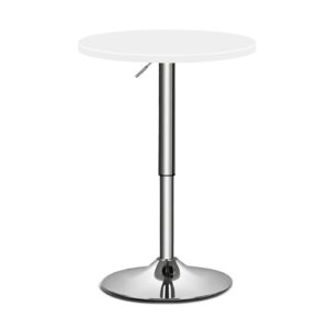 monibloom bistro pub table round bar 27.5"- 36" height-adjustable cocktail table for dining room home kitchen patio bistro, 23.5 inch table top, white