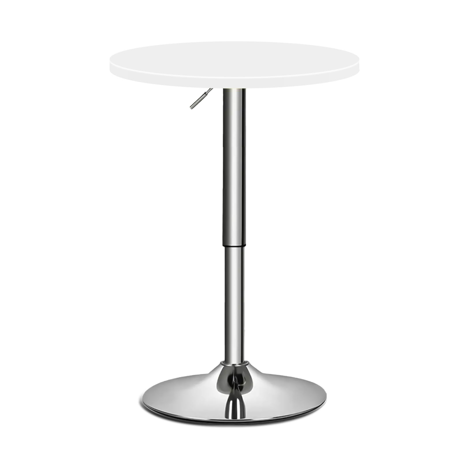 MoNiBloom Bistro Pub Table Round Bar 27.5"- 36" Height-Adjustable Cocktail Table for Dining Room Home Kitchen Patio Bistro, 23.5 Inch Table Top, White