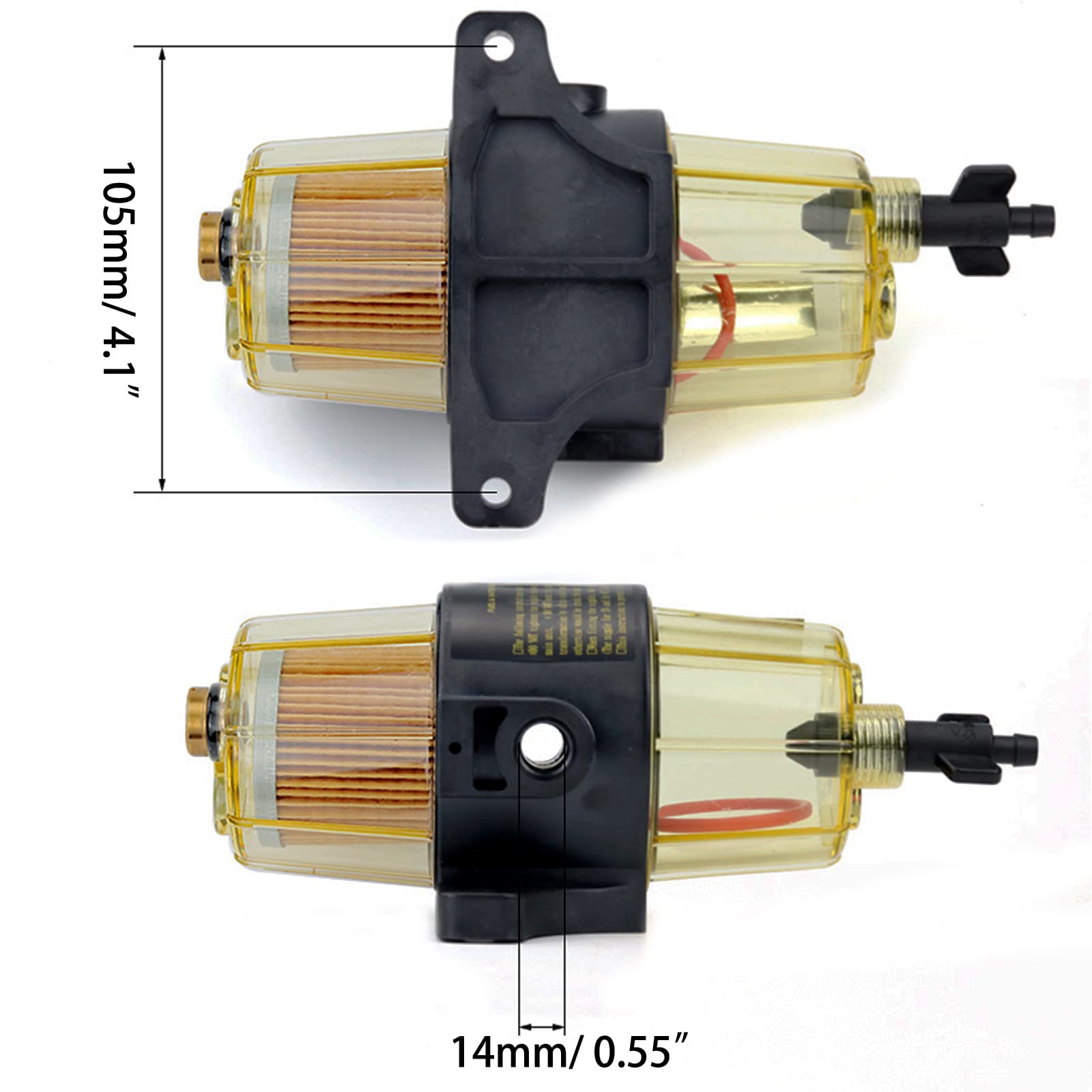 Coimoviol UF-10K Fuel Filter Water Separator Assembly Compatible with Marine Outboard Motor Mercury Yamaha Suzuki Tohastsu Outboard Engine, Universal Filter with Wrench and Extra Filter Element