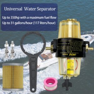 Coimoviol UF-10K Fuel Filter Water Separator Assembly Compatible with Marine Outboard Motor Mercury Yamaha Suzuki Tohastsu Outboard Engine, Universal Filter with Wrench and Extra Filter Element