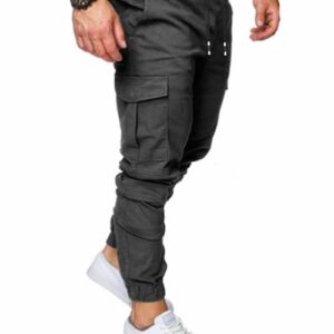 GM MGBOYGYM Mens Fashion Joggers Sports Pants - Cotton Cargo Pants Sweatpants Trousers Mens Long Pants Dark Grey-S