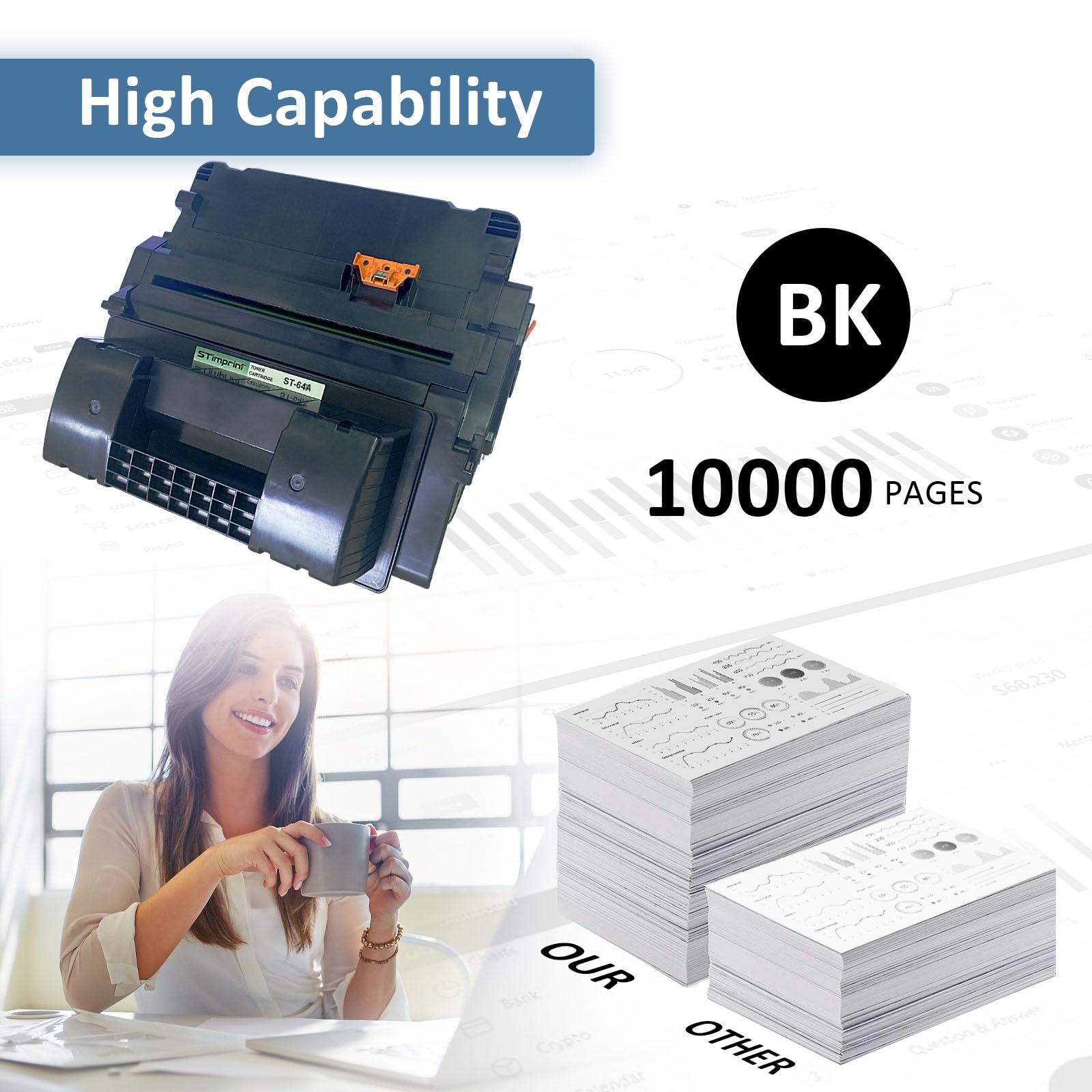 STimprint Compatible Toner Cartridge Replacement for 64A CC364A Work with Laser-Jet P4014N P4014DN P4015N P4015X P4015DN P4515N P4515X P4014 P4015 P4515 Printer（Black, 1-Pack）