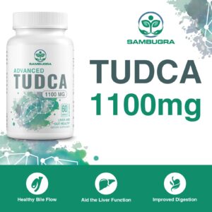 Sambugra TUDCA Liver Supplements 1100mg and Liposomal Hyaluronic Acid Supplements 1000mg, High Bioavailability Supplement (Pack of 3)