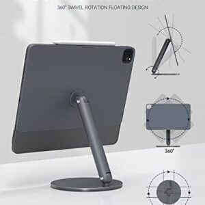 LULULOOK Magnetic iPad Stand for iPad Air 13-inch M2 (2024), 360° Rotating Aluminum Alloy Tablet Stand for Desk Foldable iPad Holder for iPad Pro 12.9'' 6th/5th/4th/3rd