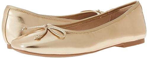 The Drop Women's Pepper Ballet Flat with Bow, Gold, 5