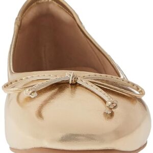 The Drop Women's Pepper Ballet Flat with Bow, Gold, 5