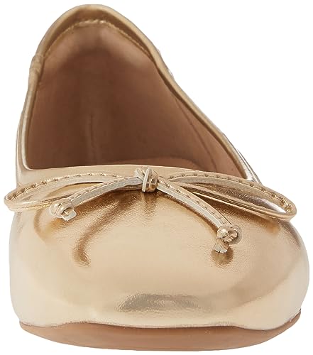 The Drop Women's Pepper Ballet Flat with Bow, Gold, 5