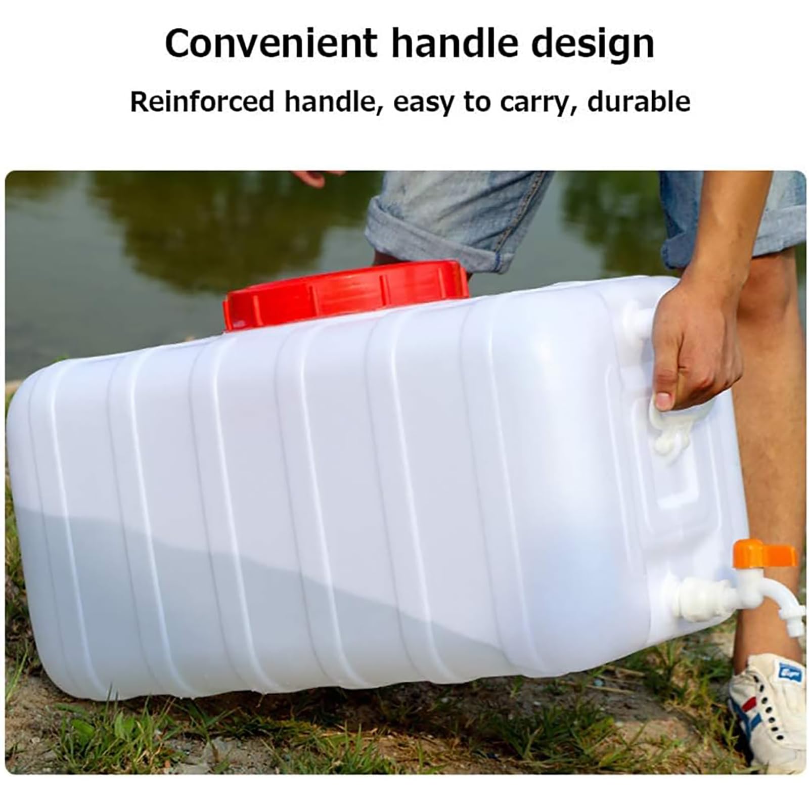 20 Gallon Water Storage Containers for Camping, 80L Large Capacity Water Tank with Spigot, Portable Emergency Water Storage for Household Water Outdoor Camping, RV, Self-Driving Tour