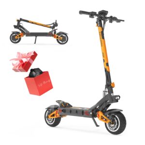 kukirin g3pro electric scooter adults, 2400w dual motor, 52v/23ah portable high capacity battery, up to 49miles range & 40mph max speed, 10" off road tires, foldable electric scooter