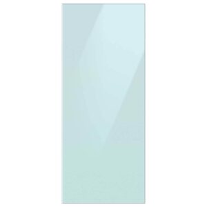 samsung morning blue glass bespoke 3-door french door refrigerator top panel