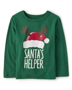 the children's place unisex-baby and toddler long sleeve christmas graphic t-shirt santas helper 2t