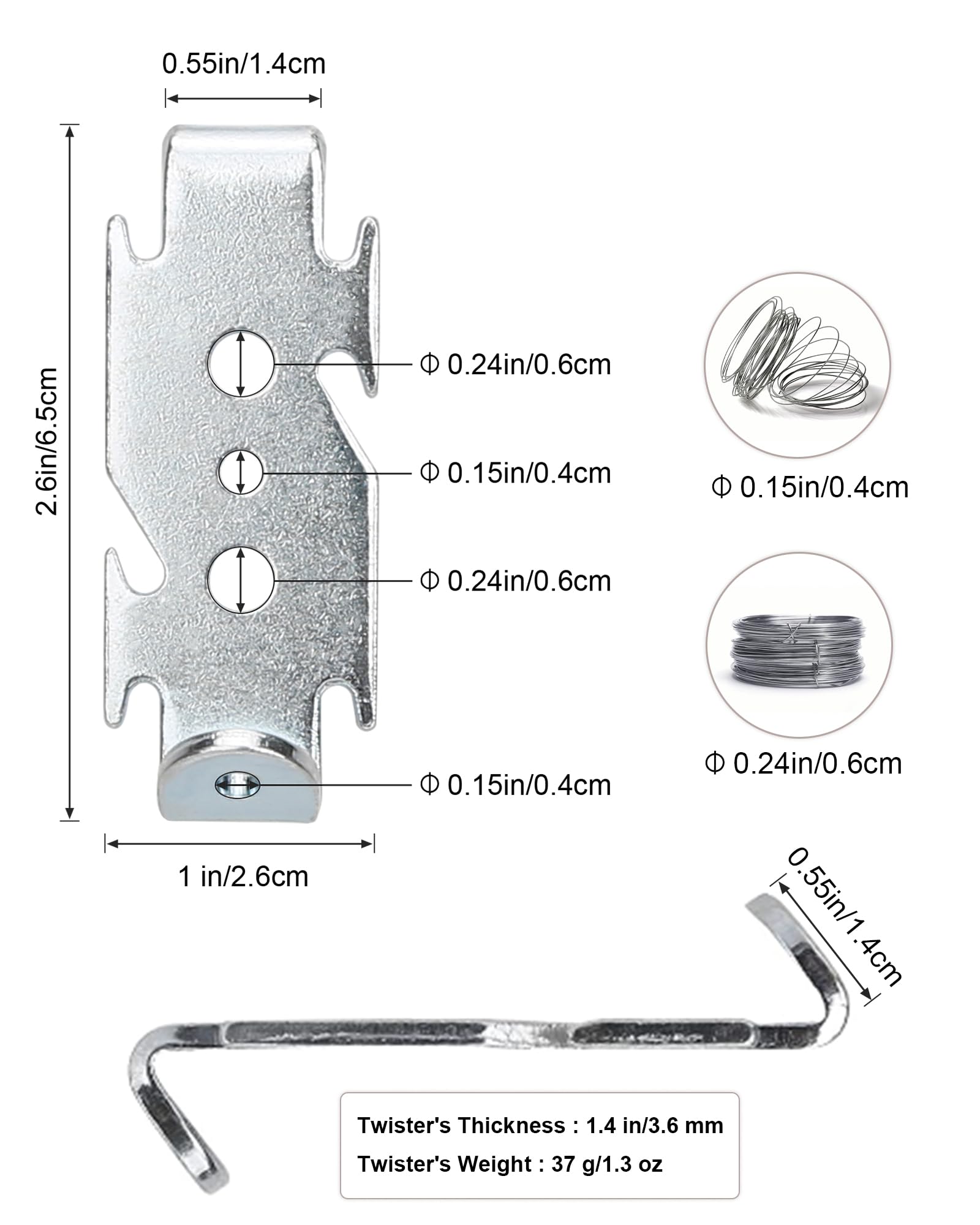 Meelna Fence Wire Twister for T Post Clips, Fence Wire Twisting Tool, Fence Tools, Saver Timea Energy Wire Twisting Tool Easy to Use High Hardness Enough to Twist Any Fencing Wire (2 Pack)