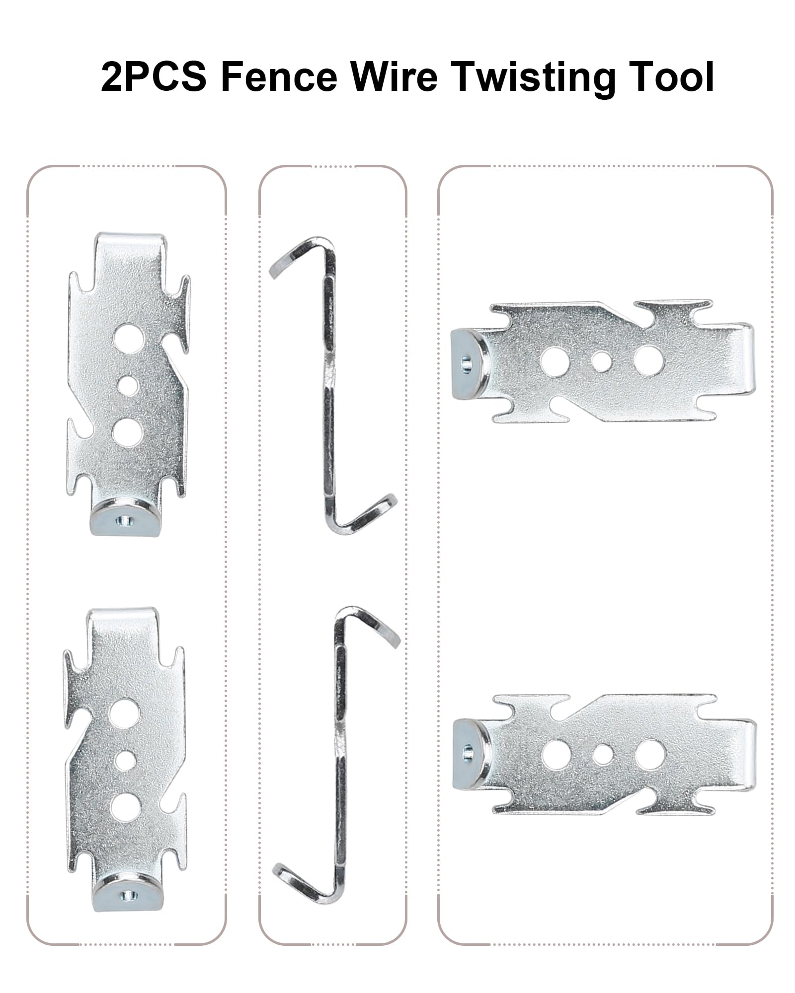 Meelna Fence Wire Twister for T Post Clips, Fence Wire Twisting Tool, Fence Tools, Saver Timea Energy Wire Twisting Tool Easy to Use High Hardness Enough to Twist Any Fencing Wire (2 Pack)