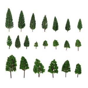 besportble 22pcs mini model trees model train scenery mixed miniature trees bushes model trees architecture green tree model for micro landscape diy craft home decoration