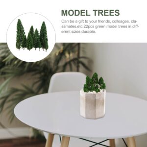 BESPORTBLE 22PCS Mini Model Trees Model Train Scenery Mixed Miniature Trees Bushes Model Trees Architecture Green Tree Model for Micro Landscape DIY Craft Home Decoration