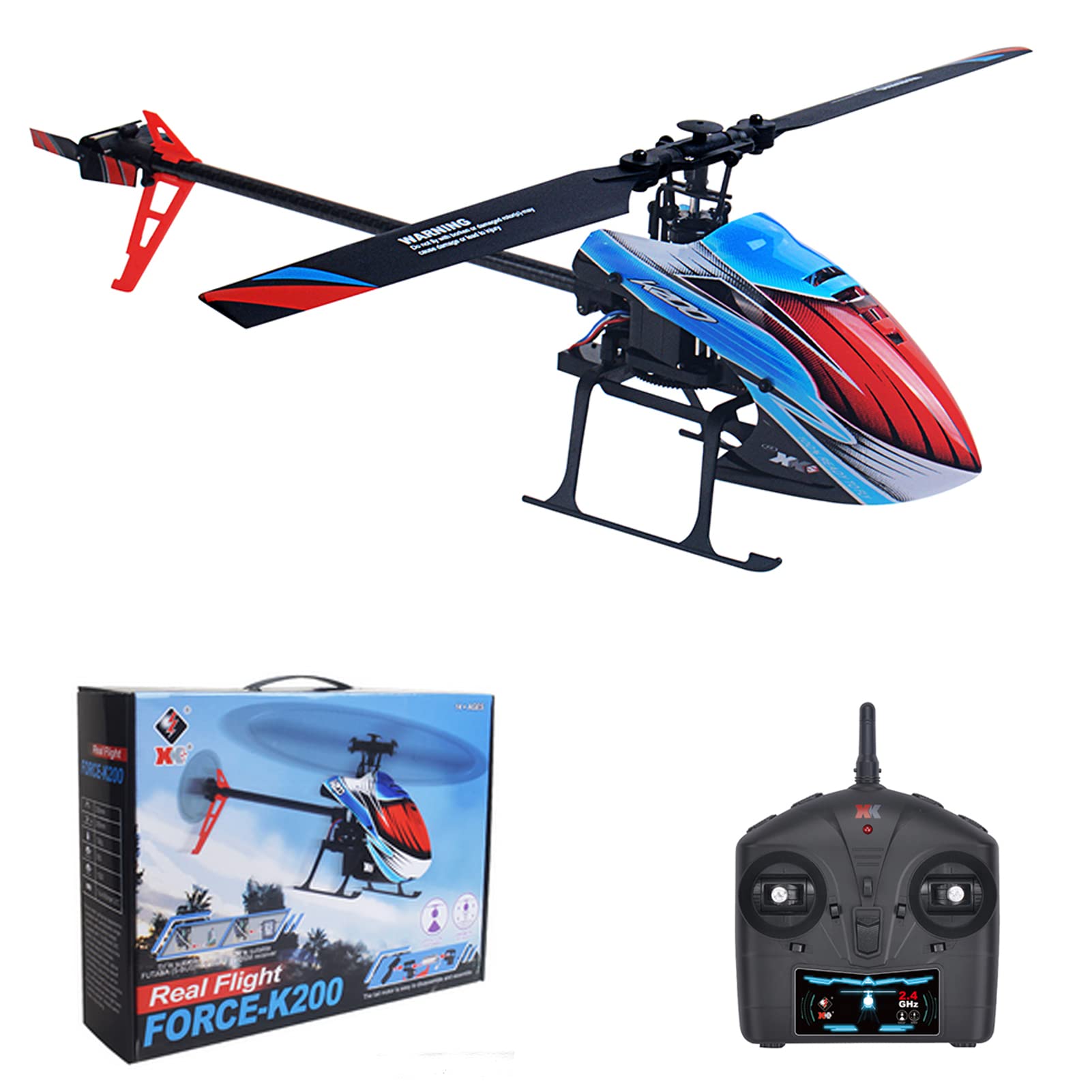 Goolsky WLtoys XK K200 RC Helicopter for Adults, 2.4GHz 4 Channel Remote Control Helicopter, Easy to Fly RC Aircraft with 6-Axis Gyro, Altitude Hold, Optical Flow Positioning, One Key Take Off/Landing