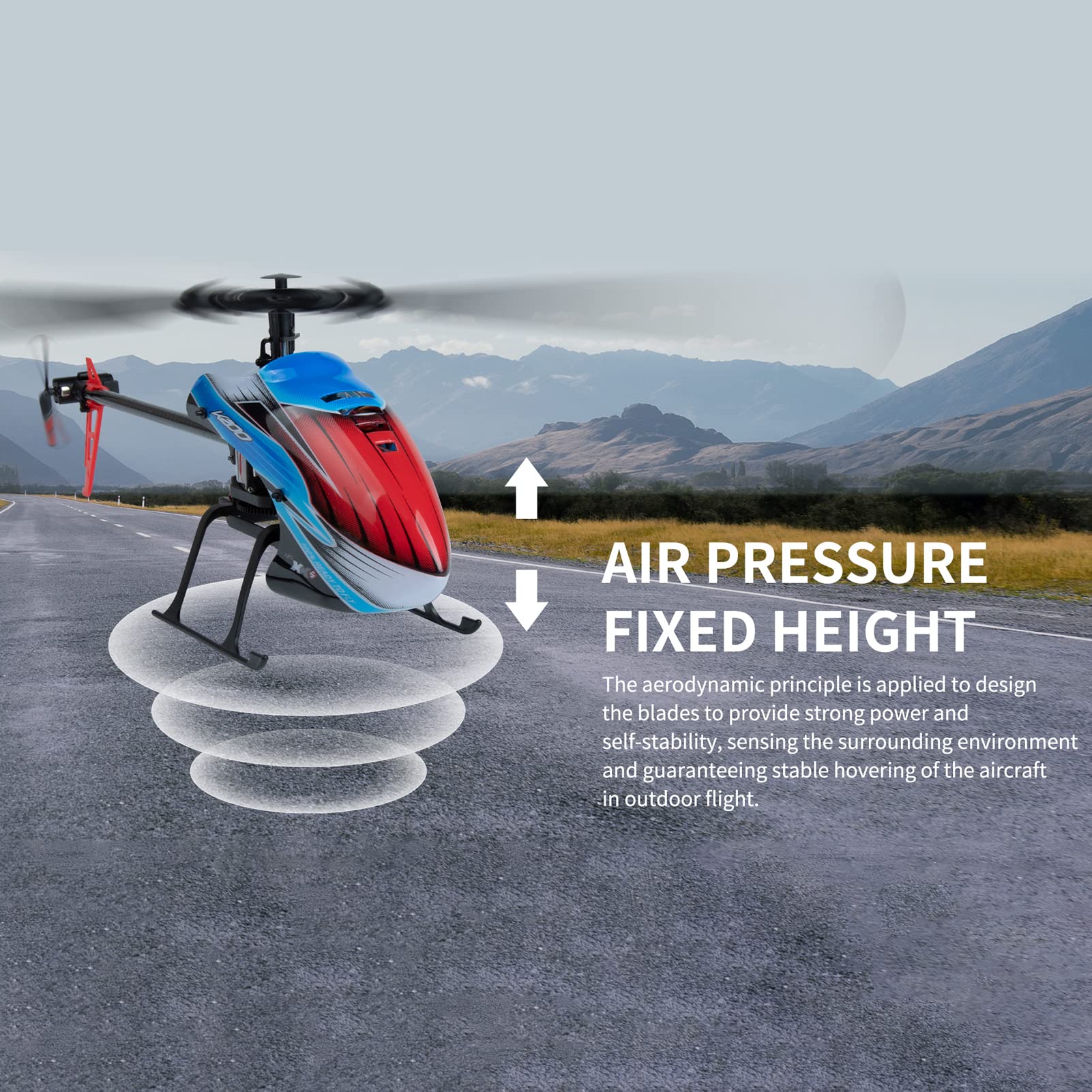 Goolsky WLtoys XK K200 RC Helicopter for Adults, 2.4GHz 4 Channel Remote Control Helicopter, Easy to Fly RC Aircraft with 6-Axis Gyro, Altitude Hold, Optical Flow Positioning, One Key Take Off/Landing