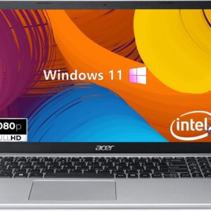 Acer 2023 Aspire 5 15.6 Inch Slim Laptop, 11th Gen Intel i3-1115G4 Dual Core Processor, 8GB RAM, 256GB PCIe SSD, FHD IPS Display, WiFi 6, Windows 11 Home in S Mode, Siver, w/Saz USB Cable