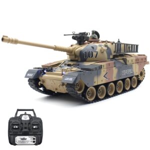 leopmase remote control tank, 2.4ghz 15 channel 1/18 m60 main battle rc tank two rechargeable batteries that shoot airsoft rc army military vehicle toys for adults & kids