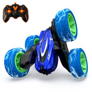 sharkool remote control car - 2.4ghz rc cars with led lights, rc stunt car for kids, christmas birthday gift for boys age 3 4 5 6 7 8 years old