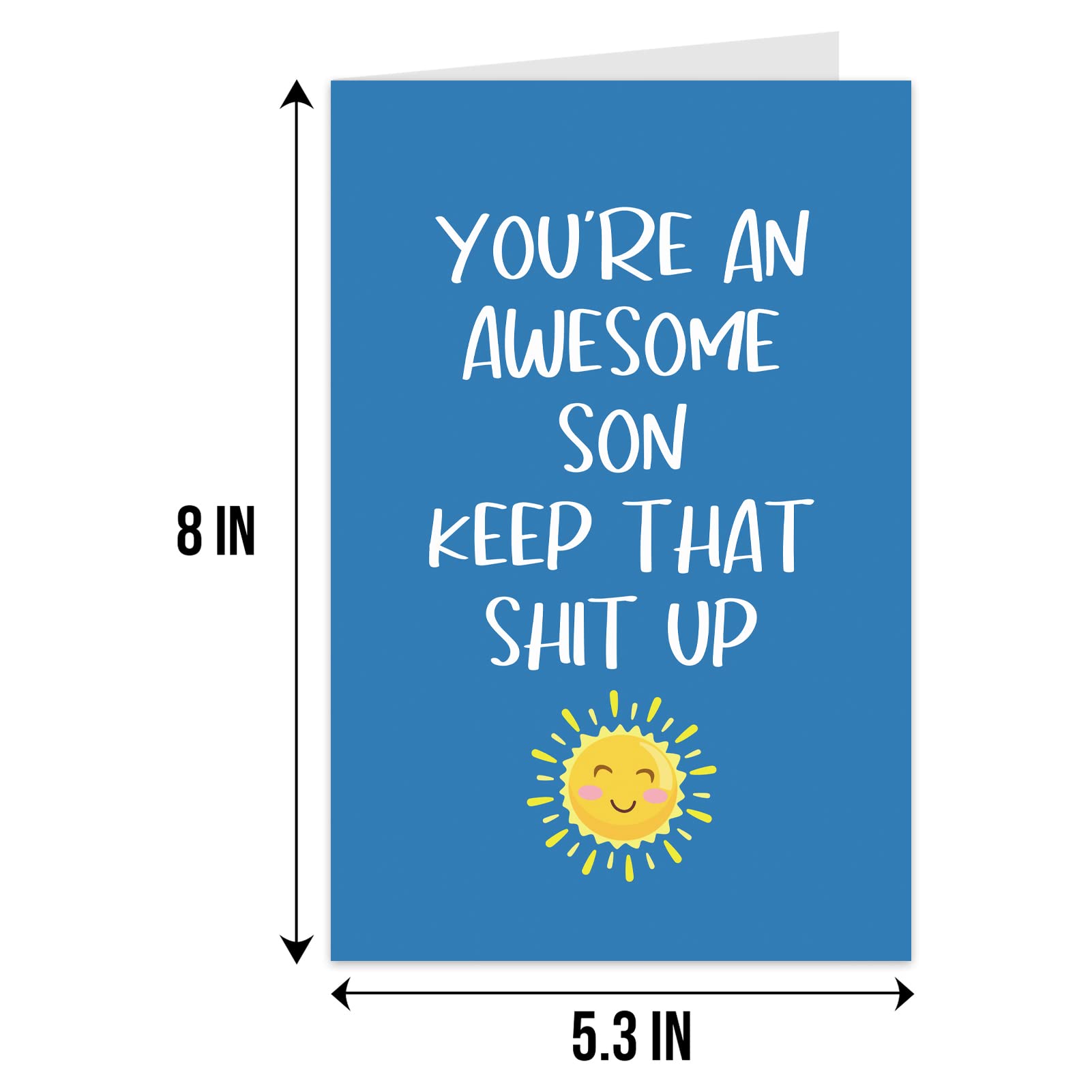 Qiliji Funny Son Greeting Card, Son Birthday Card, Son Graduation Card, You're An Awesome Son Keep That Shit Up