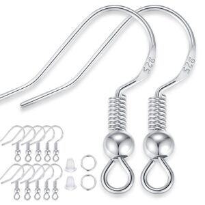 xiannvxi 925 silver earring hooks 900pcs earring hooks for jewelry making hypoallergenic earring findings with jump rings earring backs earring making kit for diy