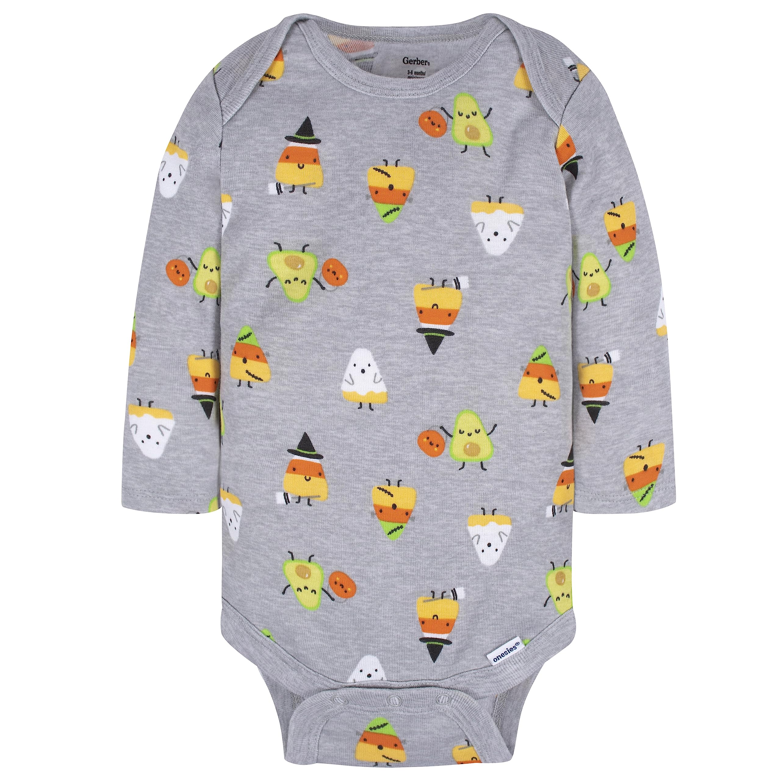 Gerber Baby 3-Pack Holiday Long-Sleeve Onesies, Trick Or Treat, 12 Months