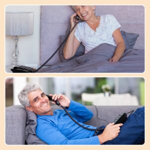 Landline Phones for Seniors, Corded Phone with Photo Memory, One-Touch Dialing, Big Buttons, Flashing Alerts, Hands-Free for Hearing Impaired(Black)