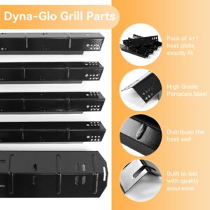 FIRXZYMZ Grill Heat Plate Replacement for Dyna-Glo 5 Burner DGH474CRP DGH483CRP DGH485CRP, Dyna-Glo 4 Burner DGH450CRP Grills, Porcelain Steel Heat Plate, 5 Pack