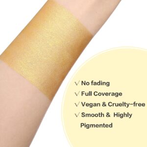 BADCOLOR Gold Eye Black Blendable Face Body Paint Stick, Waterproof Metallic Full Body Paint Sticks Makeup for Halloween Special Effects Cosplay Skeleton Clown Costume Parties