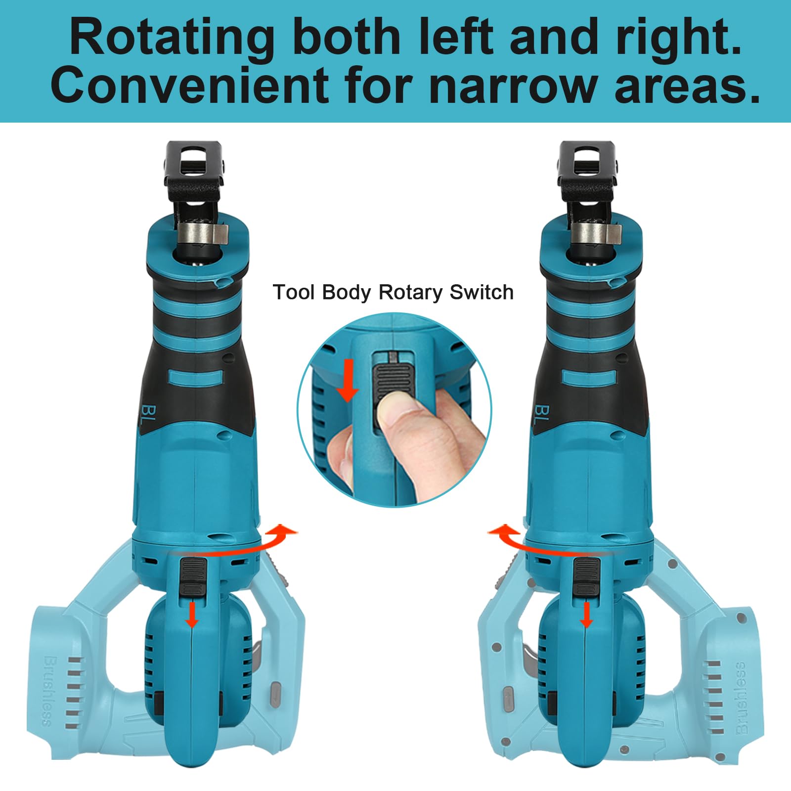 Cordless Reciprocating Saw Kit with 18V 2.0Ah Li-ion Battery and Charger,Electric Battery Powered Saw for Wood/Metal/PVC Pipe Cutting