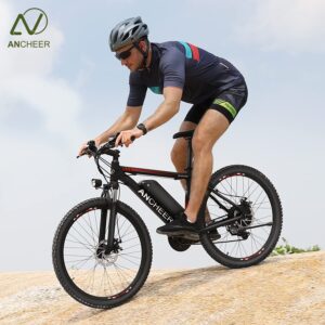 ANCHEER Electric Bike for Adults, 500W EBike, 48V 500WH Removable Battery, 3.5H Fast Charge, 21-Speed Gears, 26 * 2.1" Electric Mountain Bike, Color Display, Cruise Control, Ebikes for Adults