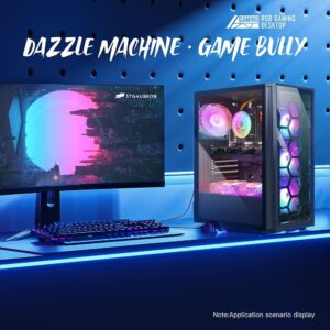 STGAubron Gaming Desktop PC,Intel Core i7 3.4G up to 3.9G,GeForce RTX 2060 Super 8G GDDR6,32G,1TB SSD,WiFi,BT 5.0,RGB Keybaord,RGB Mouse Pad,RGB BT Sound Bar,RGB Bluetooth Headset Mic,W10H64