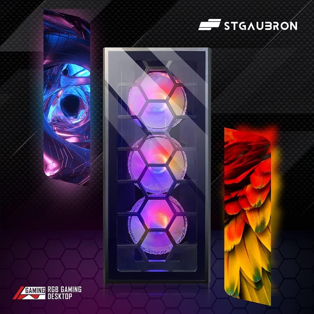 STGAubron Gaming Desktop PC,Intel Core i7 3.4G up to 3.9G,GeForce RTX 2060 Super 8G GDDR6,32G,1TB SSD,WiFi,BT 5.0,RGB Keybaord,RGB Mouse Pad,RGB BT Sound Bar,RGB Bluetooth Headset Mic,W10H64