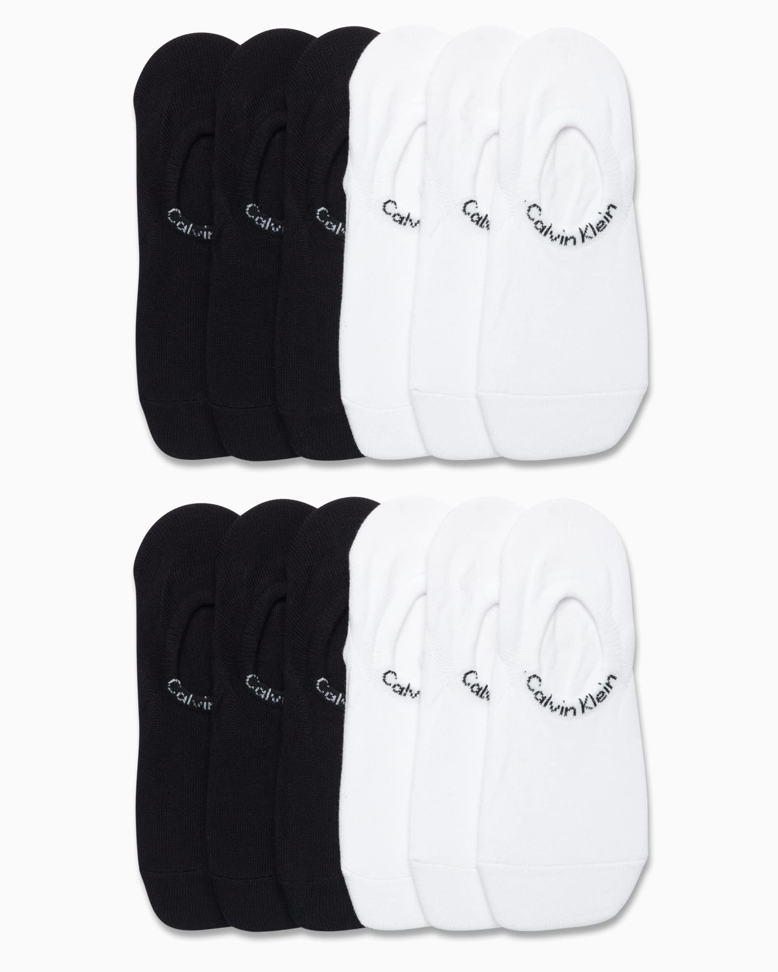 Calvin Klein Womens' Socks - Lightweight Performance No-Show Liners (12 Pack), Size 4-10, WhiteBlack Assorted