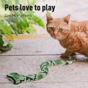 FauKait Cat Toys Snake Interactive,Kitten Toys,Realistic Simulation Smart Sensing Snake Toy,USB Rechargeable,Automatically Sense Obstacles and Escape,Tricky Snake for Indoor Cats Dogs(Green Snake)