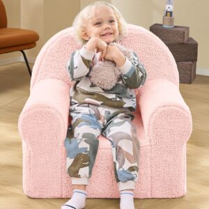 ilpeod kids chair toddler chair sherpa couch sherpa kids bean bag chair,cuddly toddler chairs comfy plush chair toddler couch reading chair for kids fuzzy baby chair pink