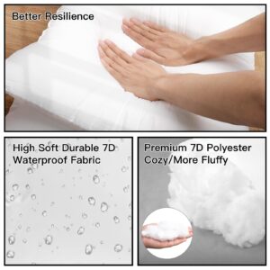 Fixwal Outdoor Pillow Inserts, 22 x 22 Inch Waterproof Pillows Inserts, 4 Pack Pillow Form for Patio, White