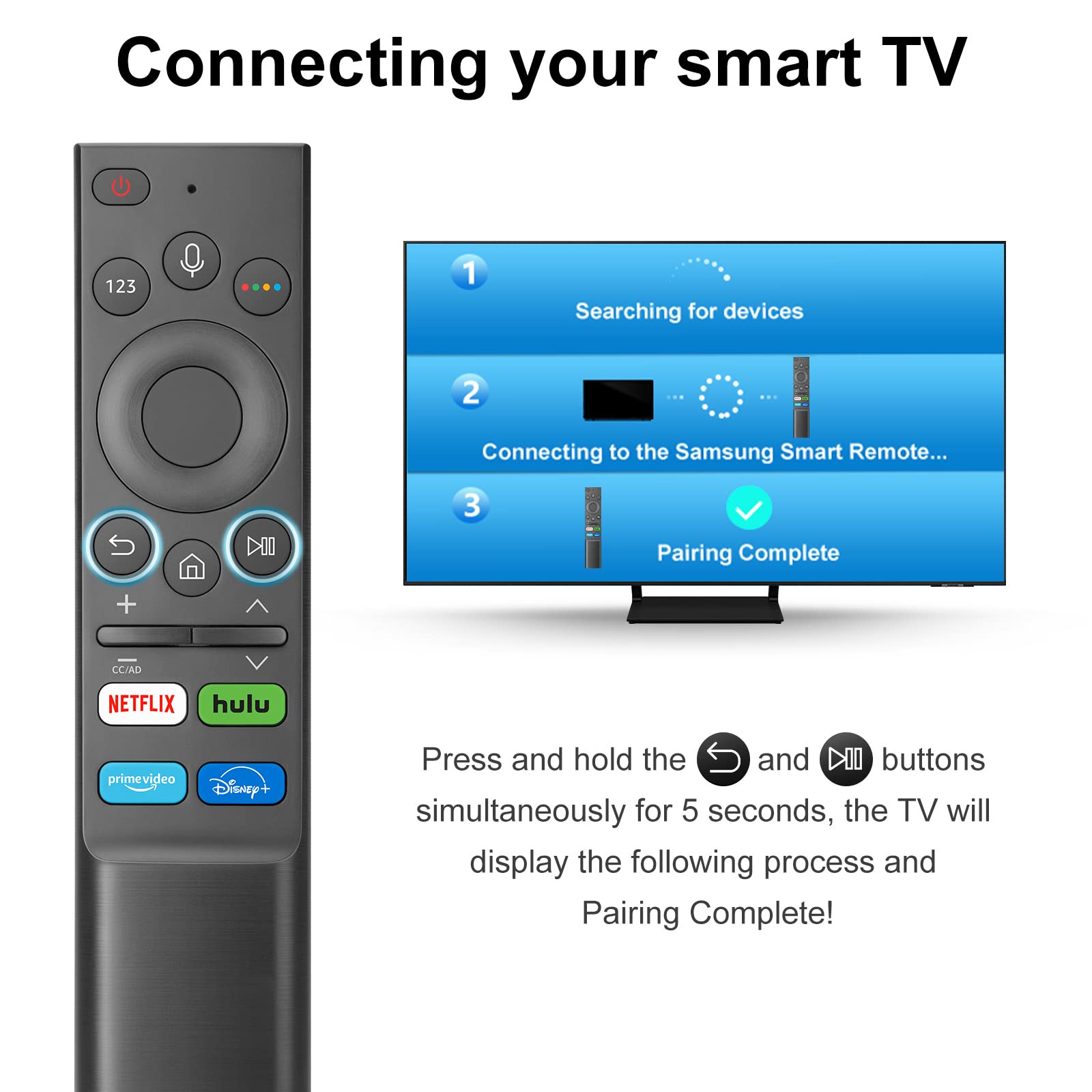 New Replacement Voice Remote for Samsung TVs, only for Samsung-TV-Remote with Voice Function, for Samsung QLED UHD HDR FHD 4K 8K Smart TV