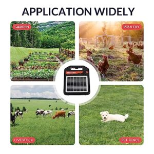 ANDMON MINI400 30 Miles Solar Electric Fence Charger, 0.4 Joule Solar Electric Fence for Livestock, Horses, Cattle Sheep, Solar Fence Charger with Day or Night Mode, Easy Installation