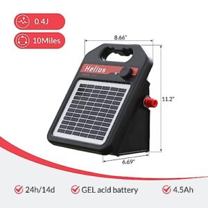 ANDMON MINI400 30 Miles Solar Electric Fence Charger, 0.4 Joule Solar Electric Fence for Livestock, Horses, Cattle Sheep, Solar Fence Charger with Day or Night Mode, Easy Installation